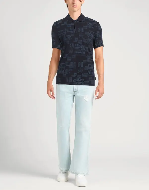 Armani Exchange Polo Shirt Size Cotton, Elastane - Navy