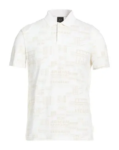 Armani Exchange Polo Shirt Size Cotton, Elastane - White