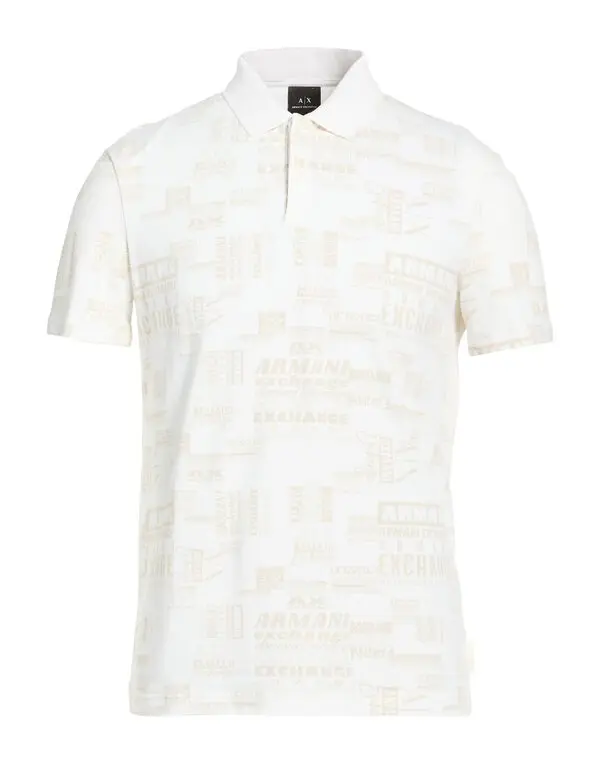 Armani Exchange Polo Shirt Size Cotton, Elastane - White