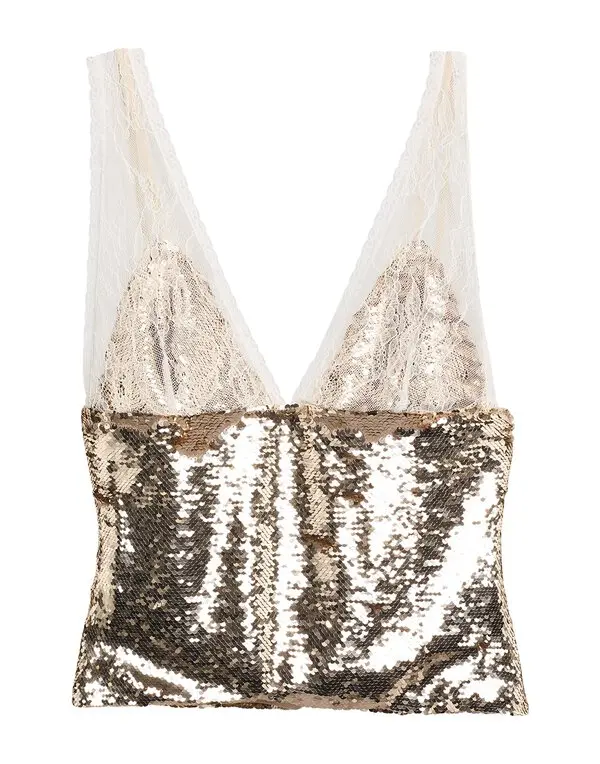 Patrizia Pepe Two-tone Tulle And Lace Top