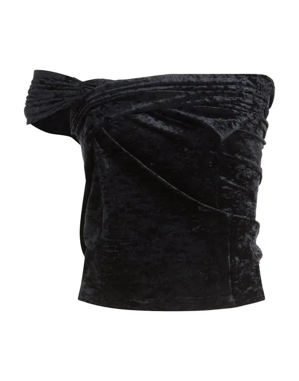 Andamane Chenille One-shoulder Crop Top