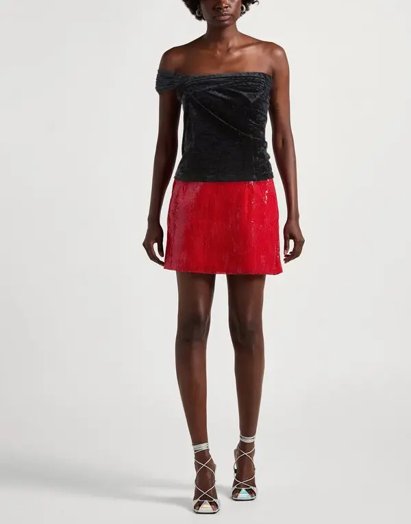 Andamane Chenille One-shoulder Crop Top