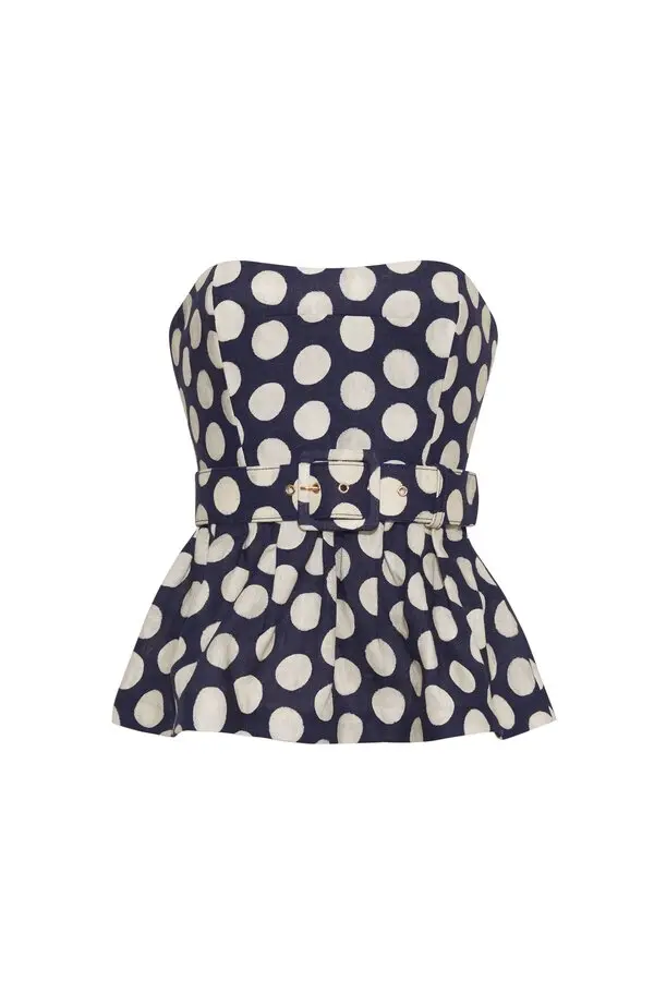 Cara Cara Tilda Top - Celeste Dot Navy