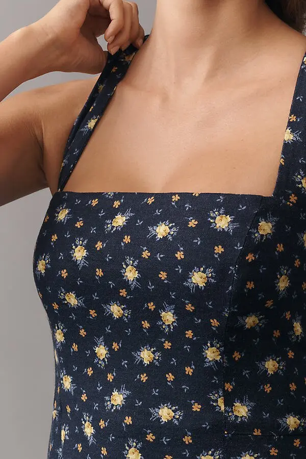 Maeve Printed A-line Halter Midi Dress
