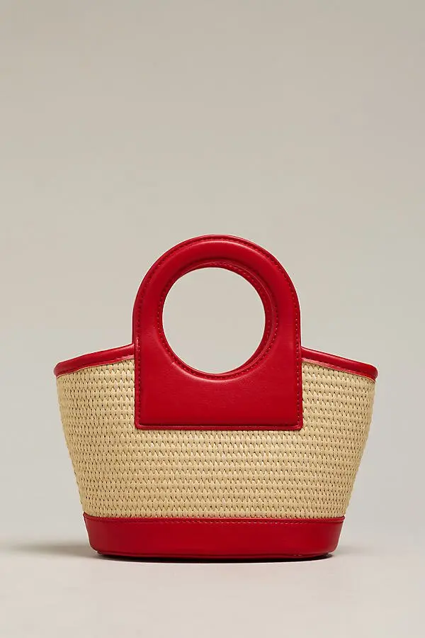 MELIE BIANCO Carson Raffia Handbag - Red