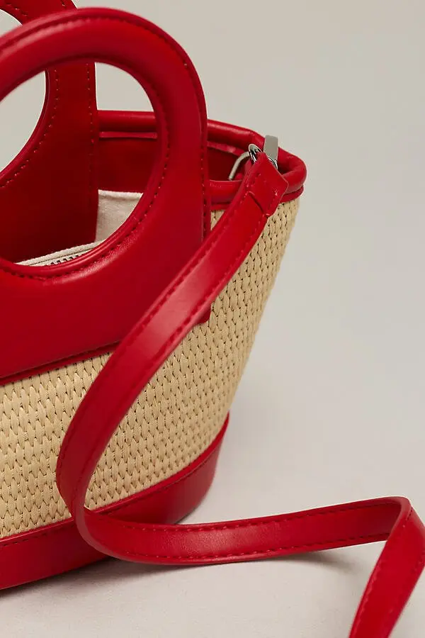 MELIE BIANCO Carson Raffia Handbag - Red