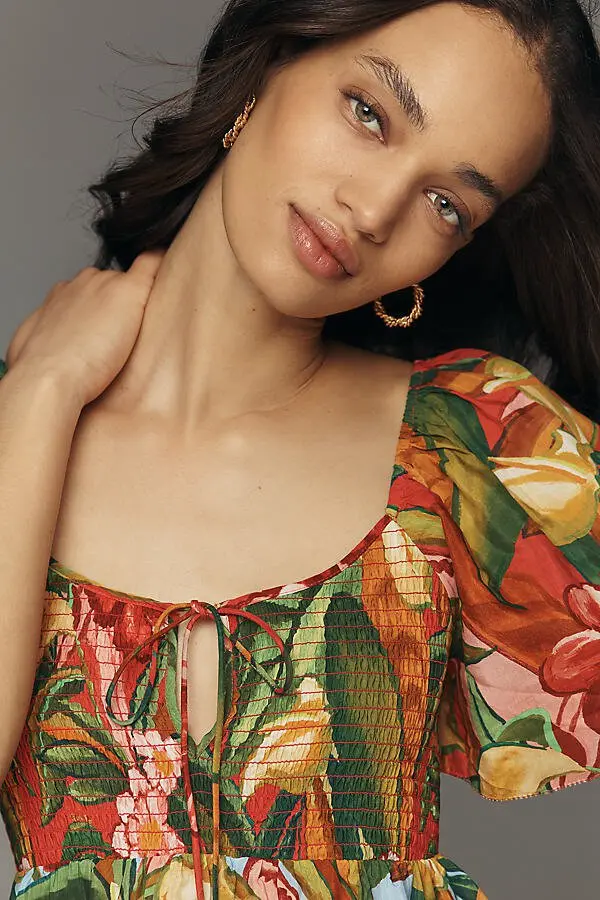 Farm Rio Tie-front Printed Blouse