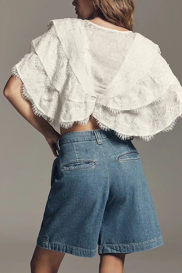 DL1961 Hepburn Aura High-rise Pleated Shorts