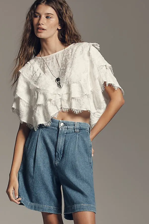 DL1961 Hepburn Aura High-rise Pleated Shorts