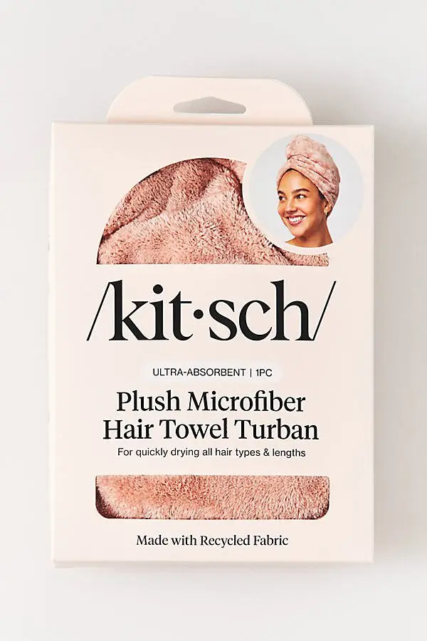 KITSCH Plush Microfiber Hair Towel Turban - Terracotta
