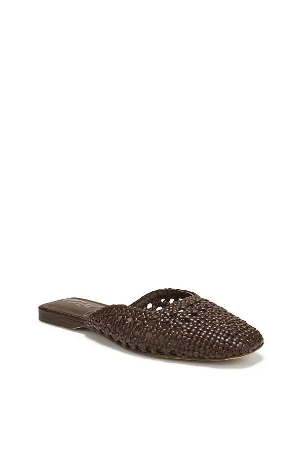 Sam Edelman Nola Woven Mules - Dark Brown