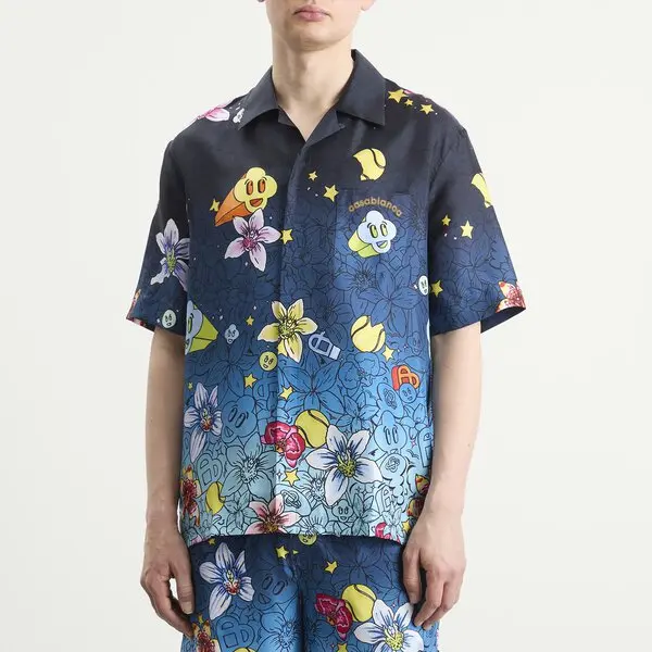 Casablanca Collage D’icones Graphiques Cuban Collar Shirt