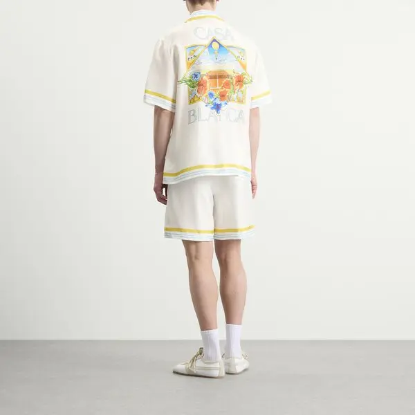 Casablanca Tennis Landscape Cuban Collar Shirt