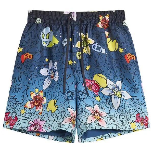 Casablanca Collage D’icones Graphiques Silk Shorts - Multi