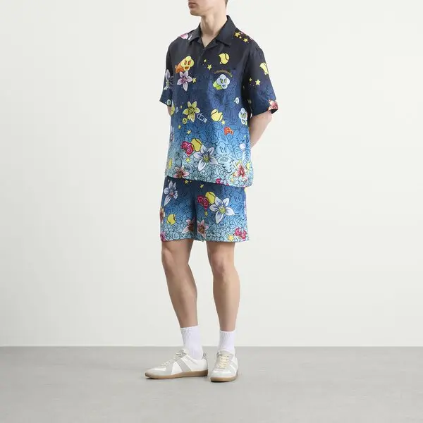 Casablanca Collage D’icones Graphiques Silk Shorts - Multi