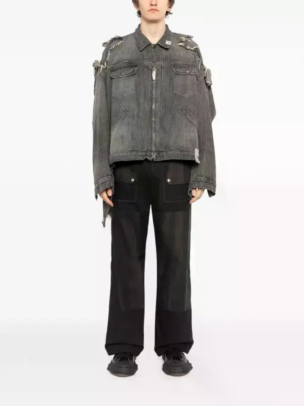 Mihara Yasuhiro Distressed Collared Jacket - Grey