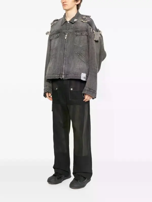 Mihara Yasuhiro Distressed Collared Jacket - Grey