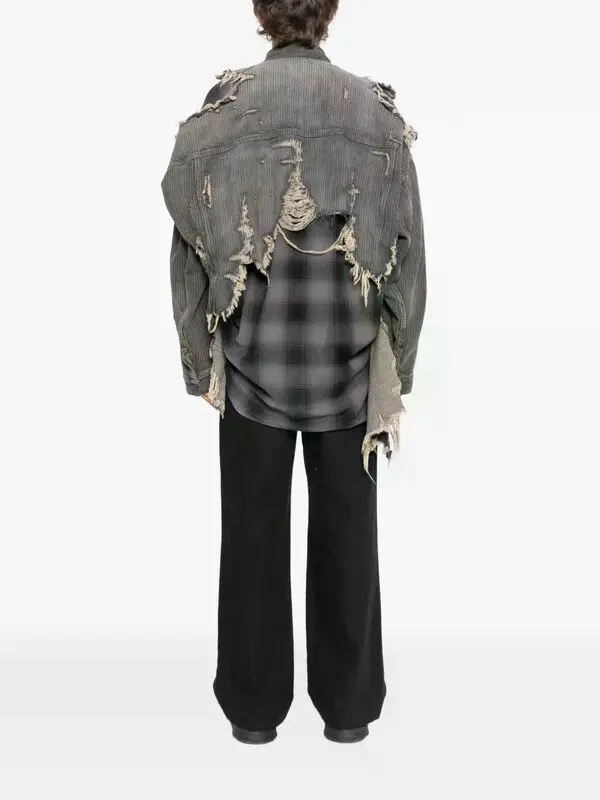 Mihara Yasuhiro Distressed Collared Jacket - Grey