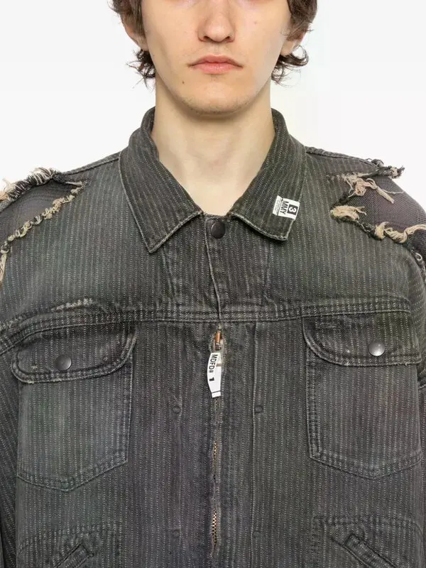 Mihara Yasuhiro Distressed Collared Jacket - Grey
