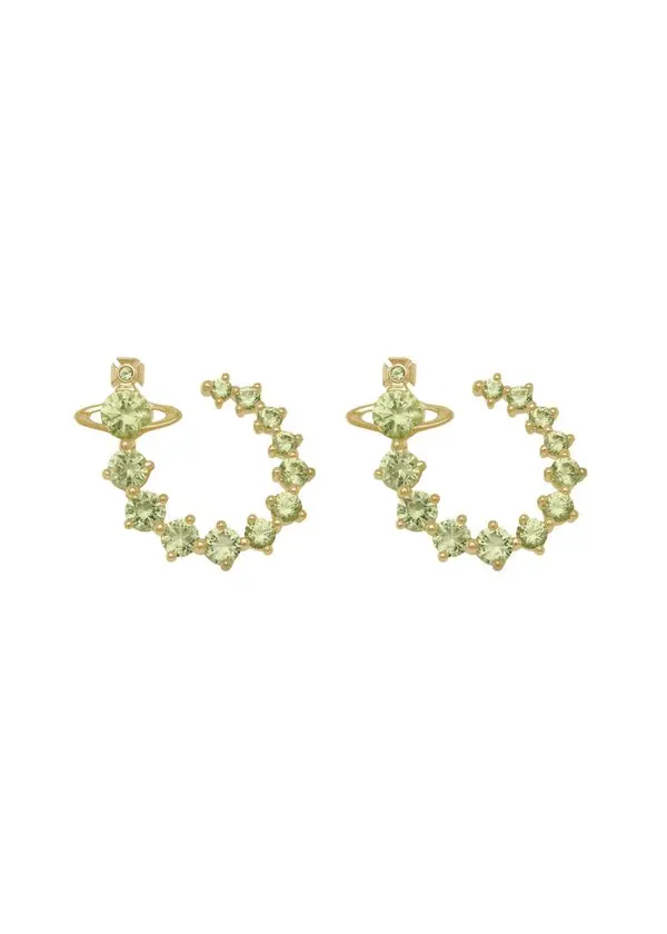 VIVIENNE WESTWOOD Lydia Embellished Orb Hoop Earrings - Green