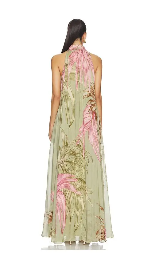 Rococo Sand Flared Maxi Dress - Green