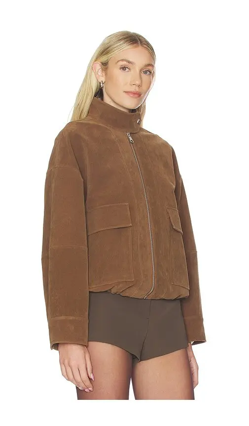 Apparis Kate Faux Suede Bomber Jacket