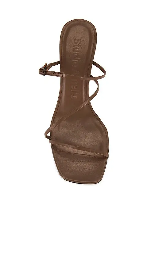 Studio Amelia Bias Wrap Stiletto Heel Sandals - Brown