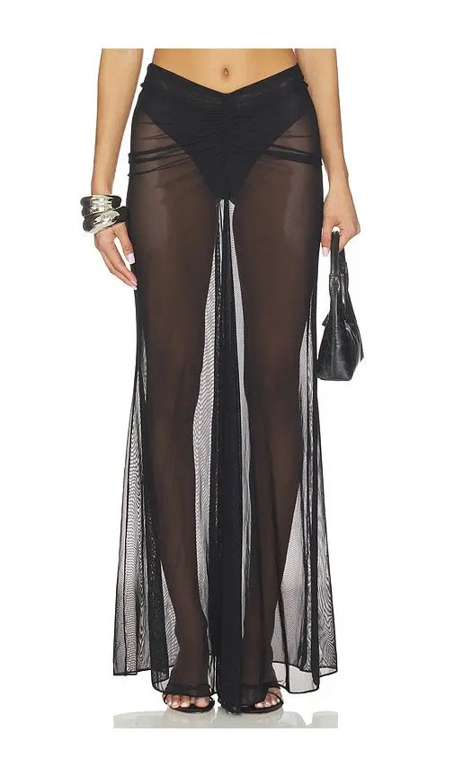 Lapointe Ruched Maxi Skirt - Black
