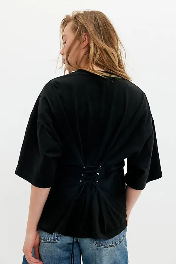 AGOLDE Ellery Corset Tee - Black