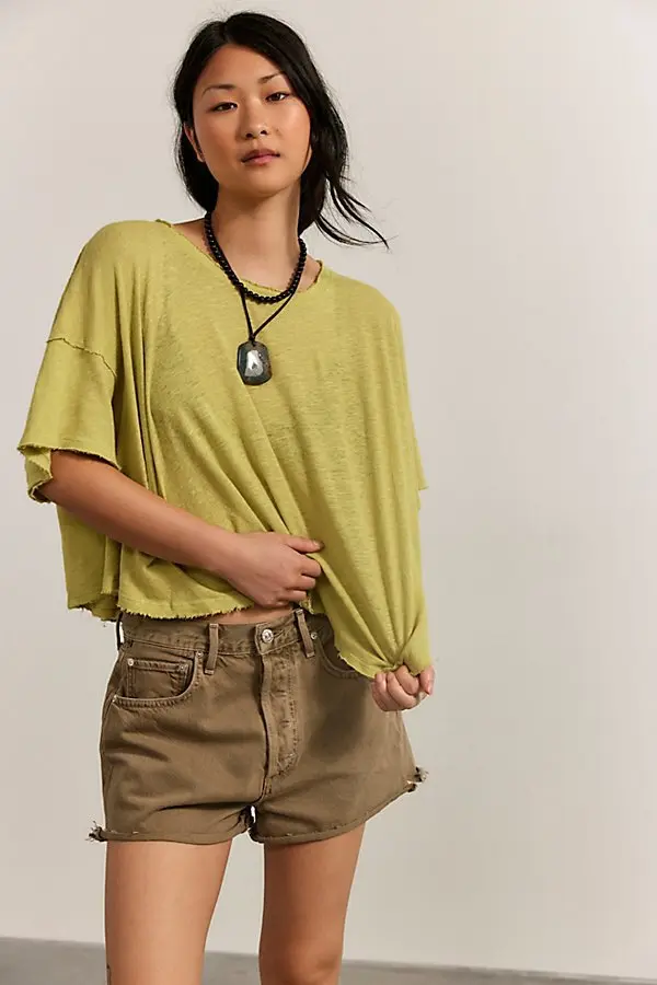 Free People We The Free Elsie Swing Tee - Warm Olives