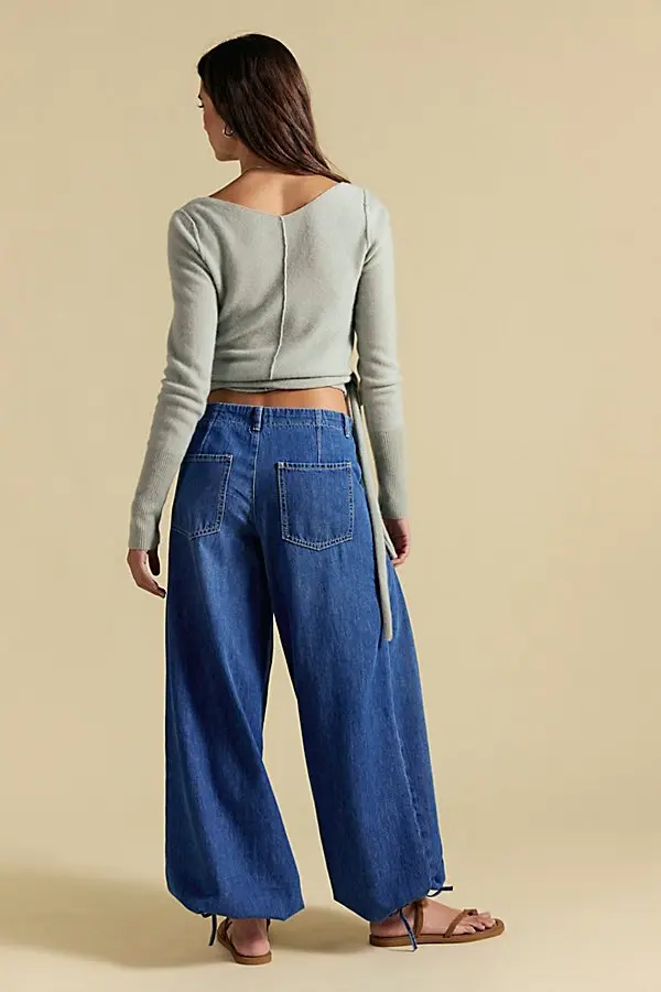 Free People We The Free Essential Lotus Balloon Jeans - Moonshadow