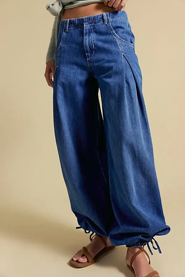 Free People We The Free Essential Lotus Balloon Jeans - Moonshadow