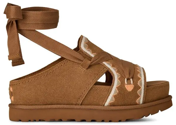 UGG Goldenstar Hi Artistitch Slides - Chestnut