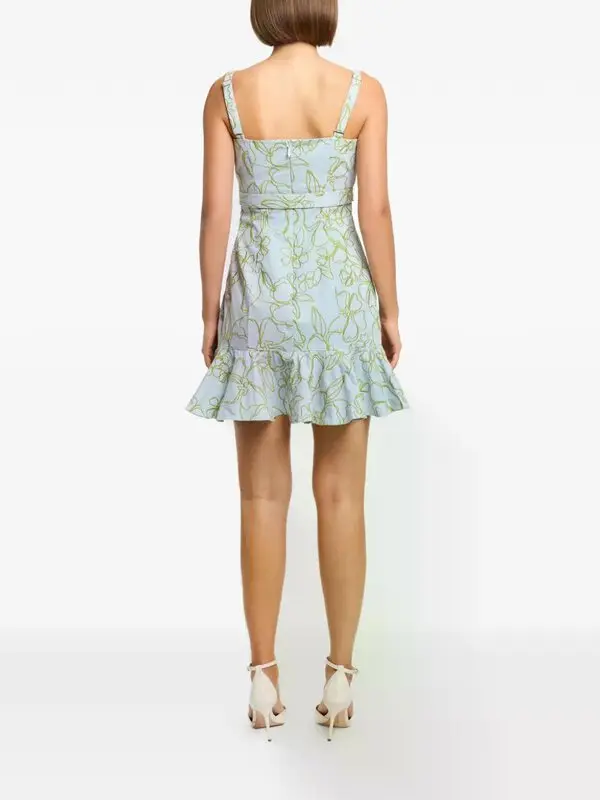 Cinq À Sept Tonya Floral Embroidered Mini Dress - Blue