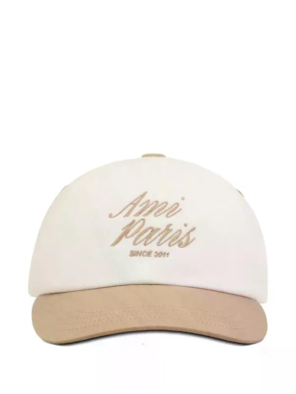 Ami Logo-embroidered Cap - Neutrals