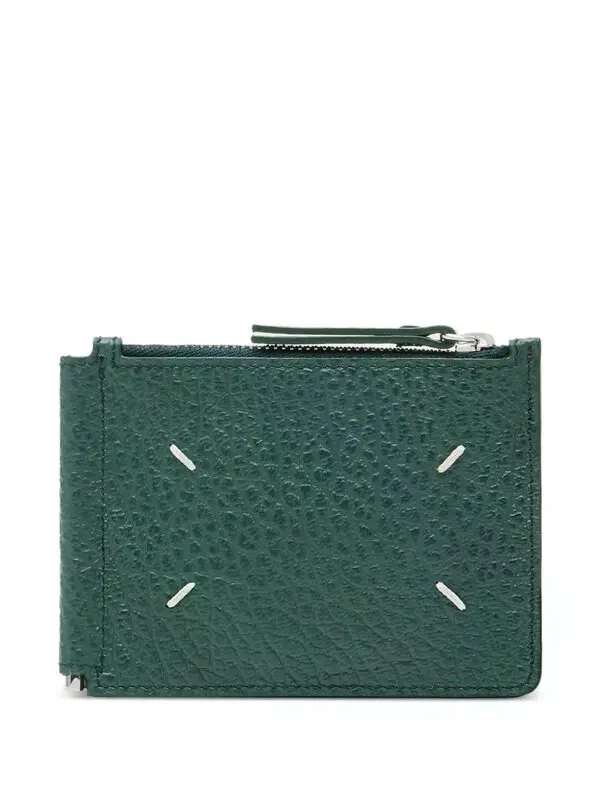 MAISON MARGIELA Grained-leather Wallet - Green