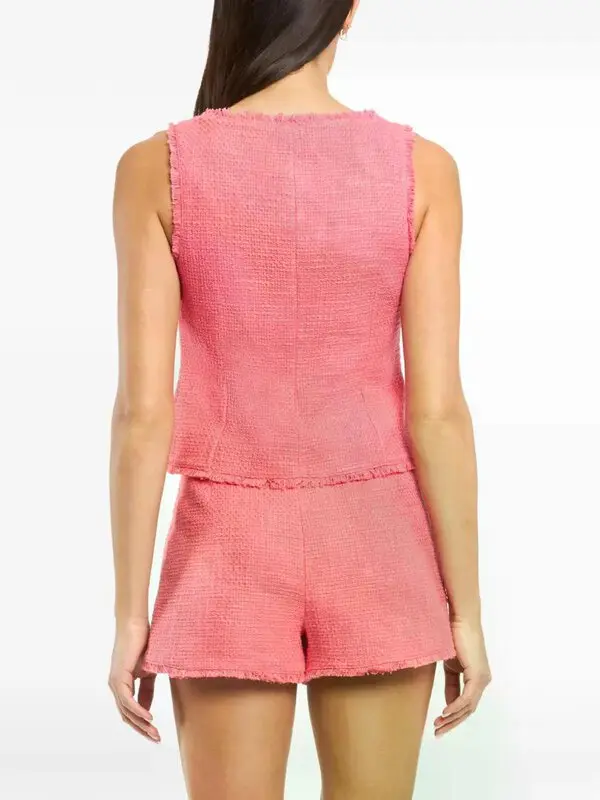 Cinq À Sept Camen Button Bouclé Vest - Pink