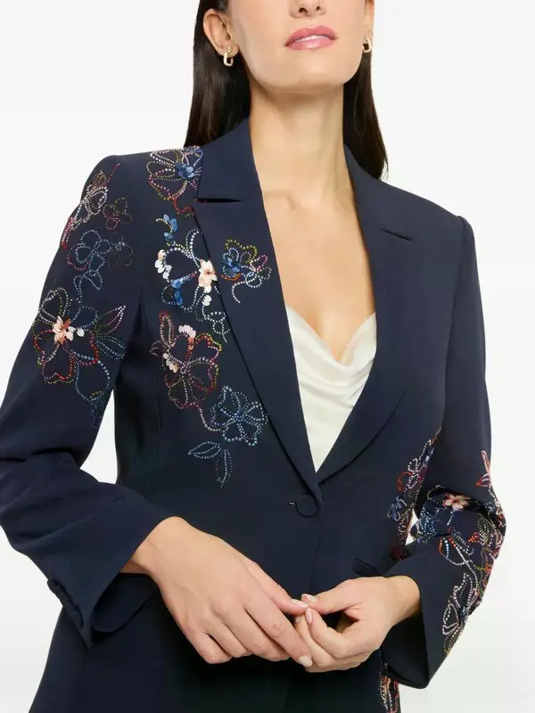 Cinq À Sept Floral-detail Blazer - Blue