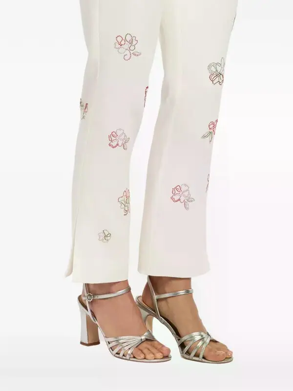 Cinq À Sept Floral-detail Cropped Trousers - Neutrals
