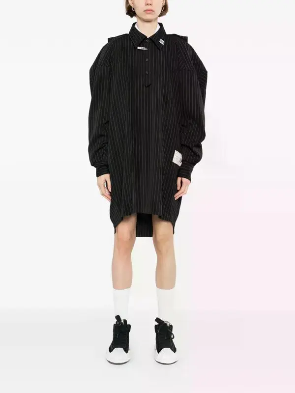 Mihara Yasuhiro Pinstripe Mini Shirt Dress