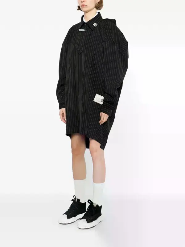 Mihara Yasuhiro Pinstripe Mini Shirt Dress
