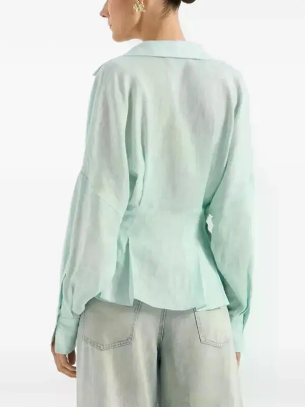 GENNY V-neck Pleated Blouse