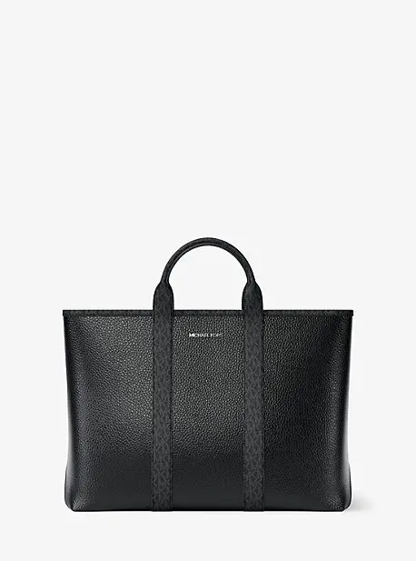 Michael Kors Cooper Medium Pebbled Leather Tote Bag - Black