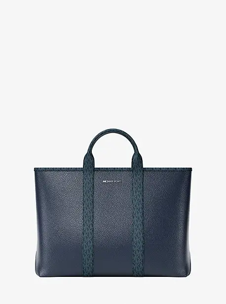 Michael Kors Cooper Medium Pebbled Leather Tote Bag - Blue