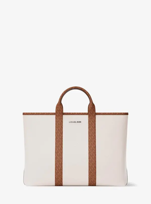 Michael Kors Cooper Medium Pebbled Leather Tote Bag - Brown