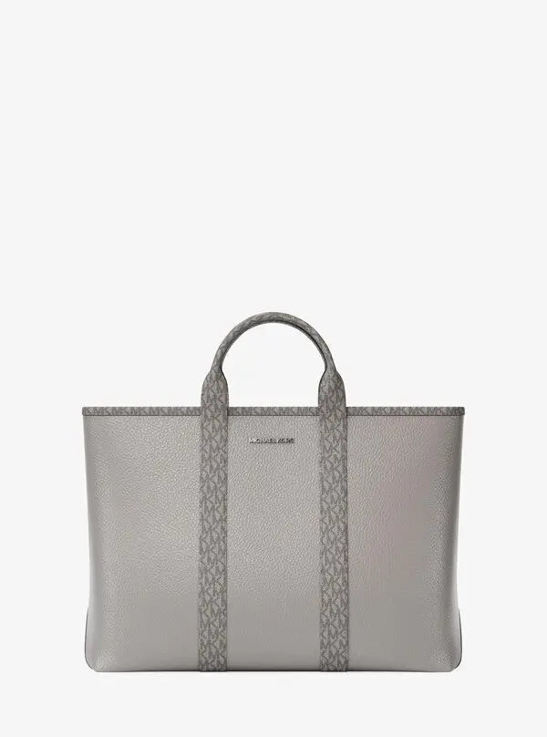 Michael Kors Cooper Medium Pebbled Leather Tote Bag - Grey