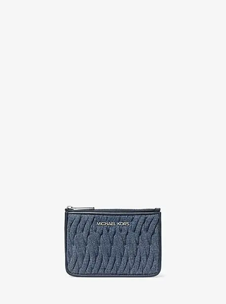 Michael Kors Jet Set Travel Small Matelassé Denim Coin Pouch - Blue