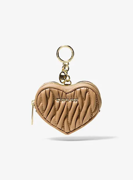 Michael Kors Jet Set Travel Matelassé Heart Coin Pouch - Brown