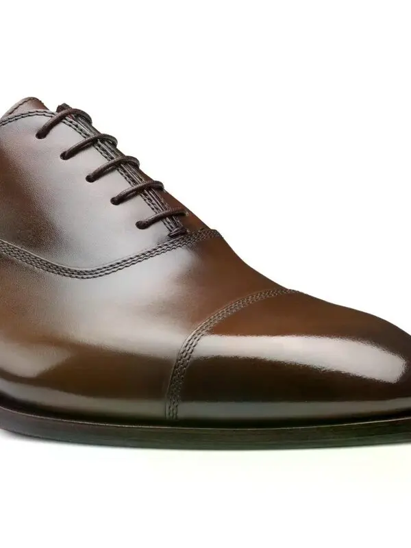 Santoni Leather Oxford Shoes - Brown