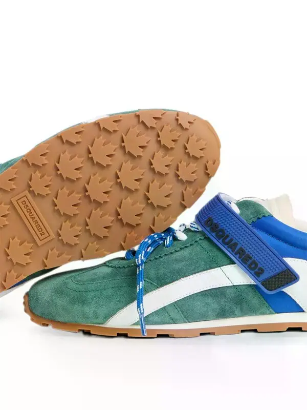 Dsquared2 Suede And Leather Lace-up Sneakers - Green